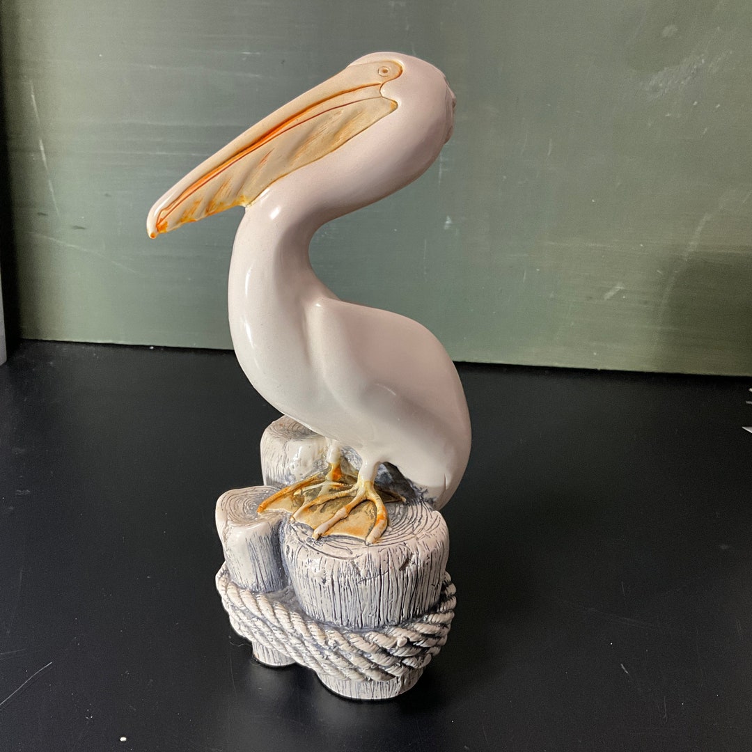 G.H. Cook Company Pelican Standing on Dock Pilings Sculpture Vintage ...