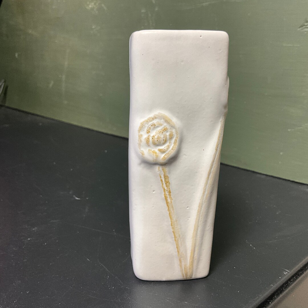 Beautiful Bud Vase With Bas Relief Roses on Porcelain - Etsy