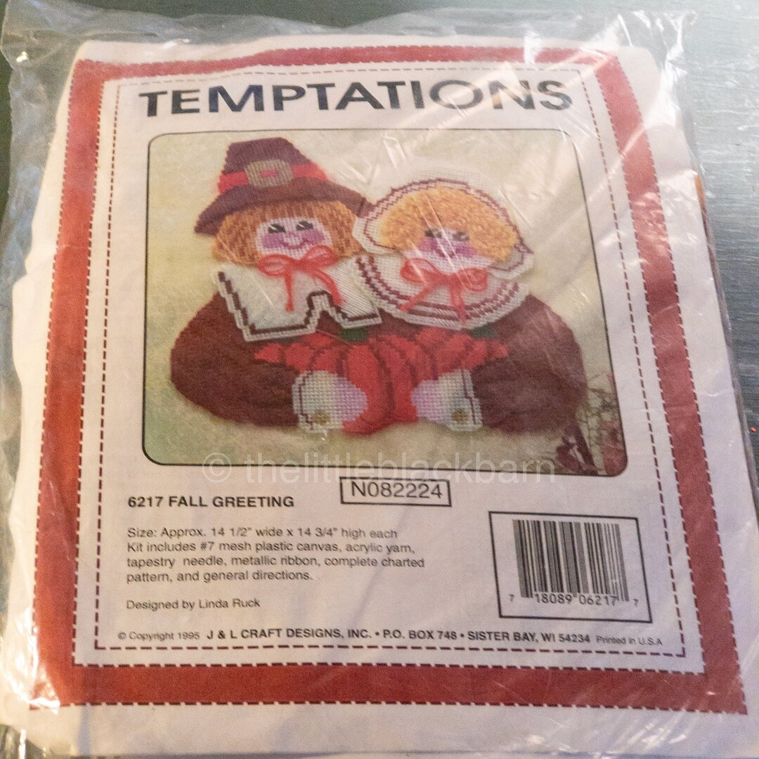 Temptations Fall Greetings 6217 Vintage 1995 Plastic Canvas Kit - Etsy