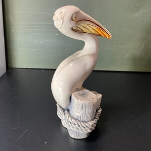 G.H. Cook Company Pelican Standing on Dock Pilings Sculpture Vintage ...
