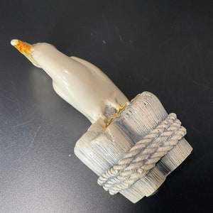 G.H. Cook Company Pelican Standing on Dock Pilings Sculpture Vintage ...