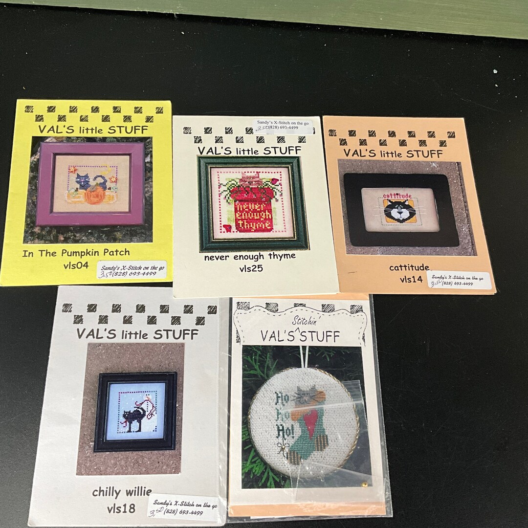 Val's Little Stuff Lot of 5 Cat Cross Stitch Charts See Pictures and ...