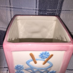 Baby Block Planter, Vintage Porcelain, Collectible Decorative Figurine ...
