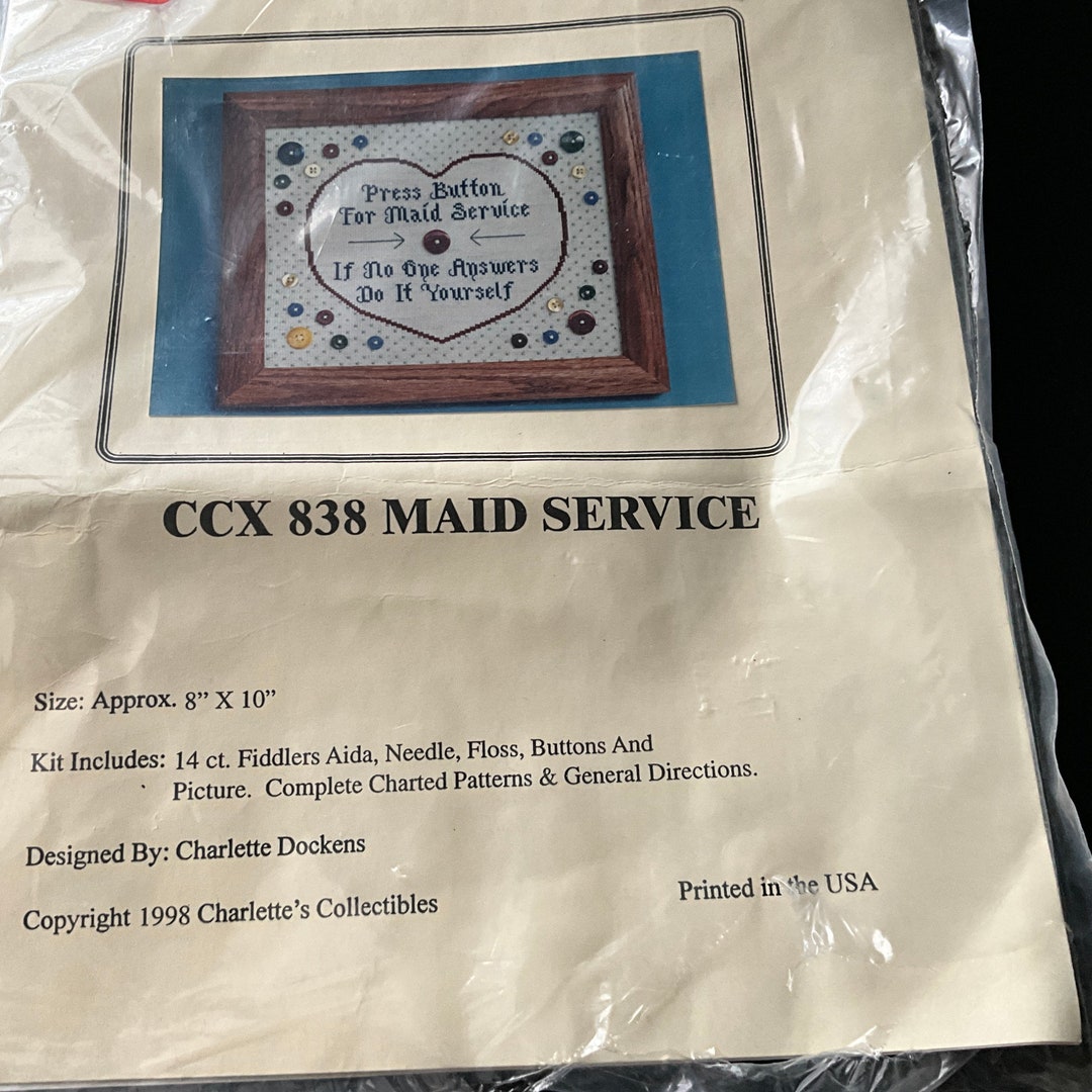 Charlotte's Collectibles CCX 838 Maid Service Vintage 1998 Counted Cross Stitch Kit - Etsy