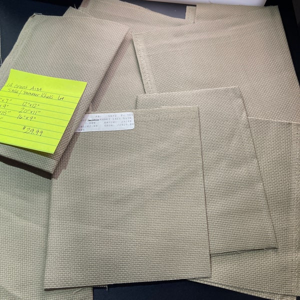Sage Summer Khaki Aida - Etsy