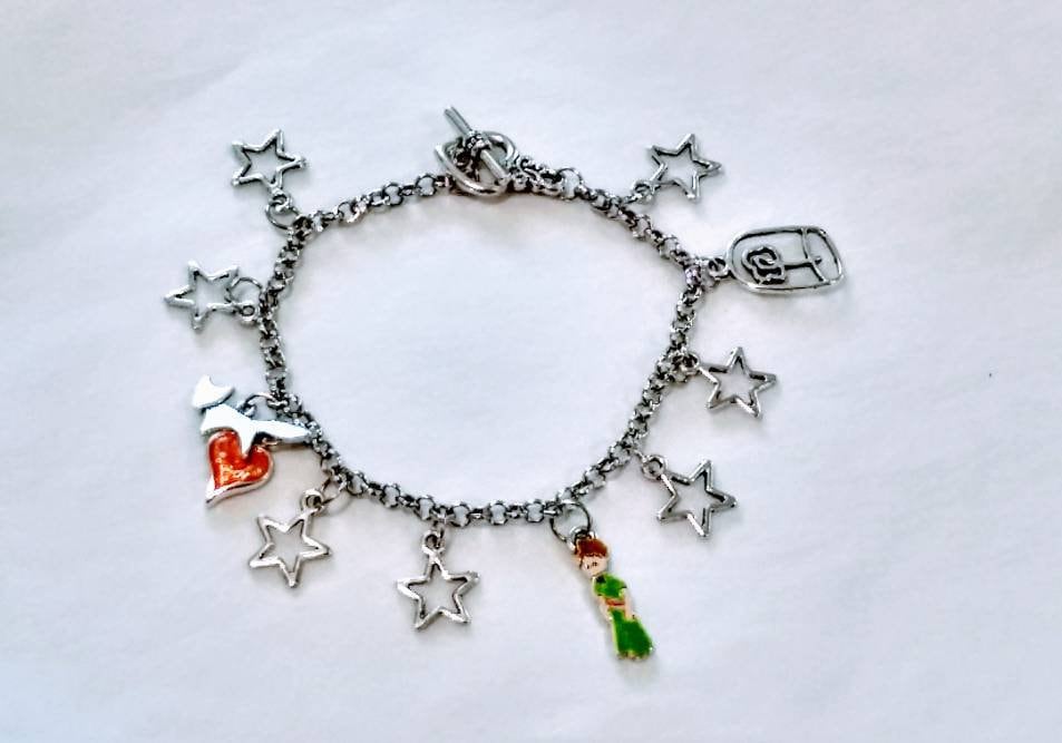 The Little Prince - Inspired Charm Bracelet Hand Painted Enamel Charm ...