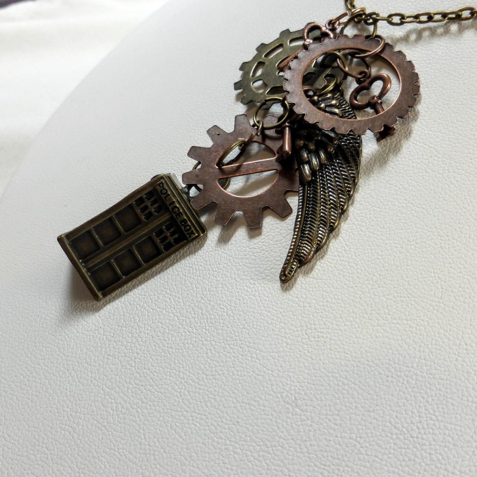 TARDIS Doctor Who Necklace Bronze Tone - Etsy