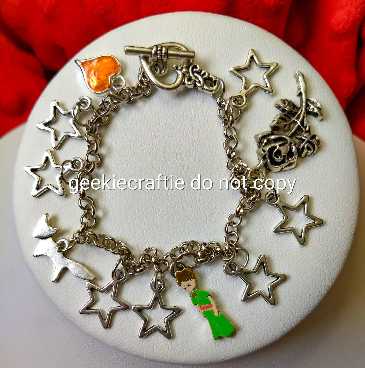 The Little Prince - Inspired Charm Bracelet Hand Painted Enamel Charm ...