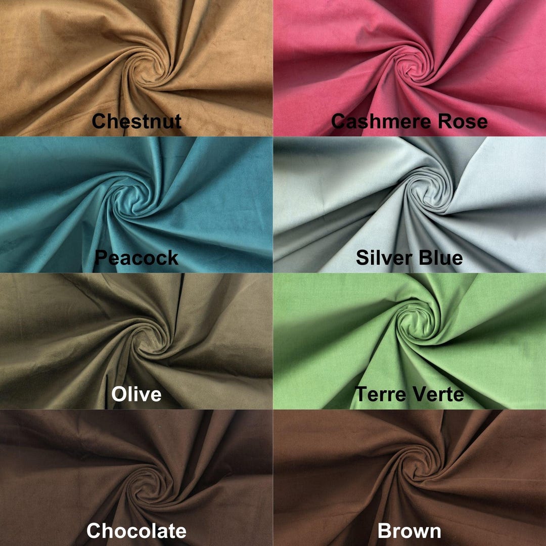 Velveteen 28W Cotton Stretch Velvet - Woven Natural Fiber Sewing Fabric ...