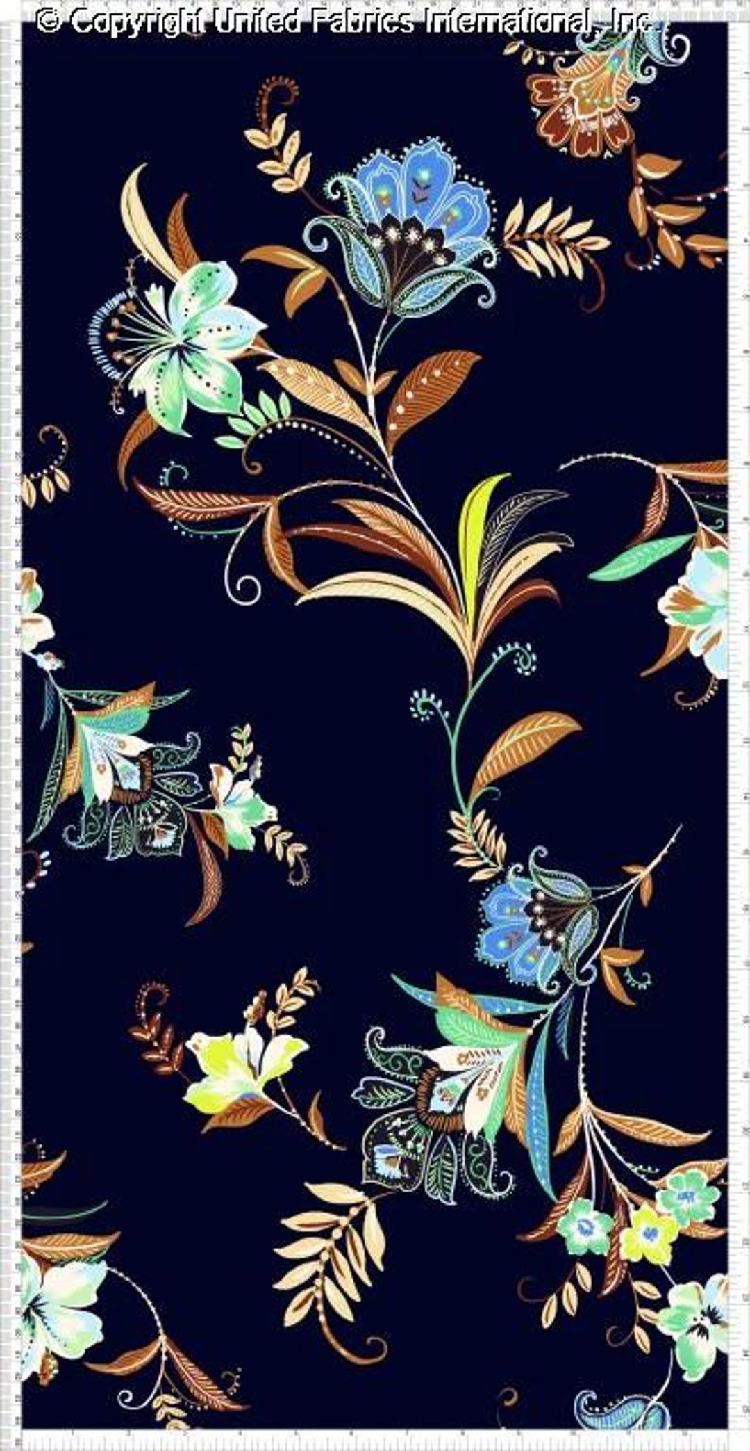 Crepe Techno Printed Jestine, Stretch Crepe Fabric, Large Floral Print ...