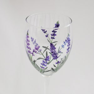 Lavender Hand Painted Wine Glass - Etsy