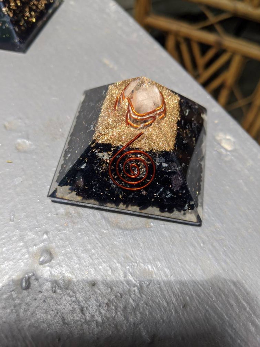 Shungite Orgone Pyramid, Yoga, Meditation, EMF Protection, Pyramid ...