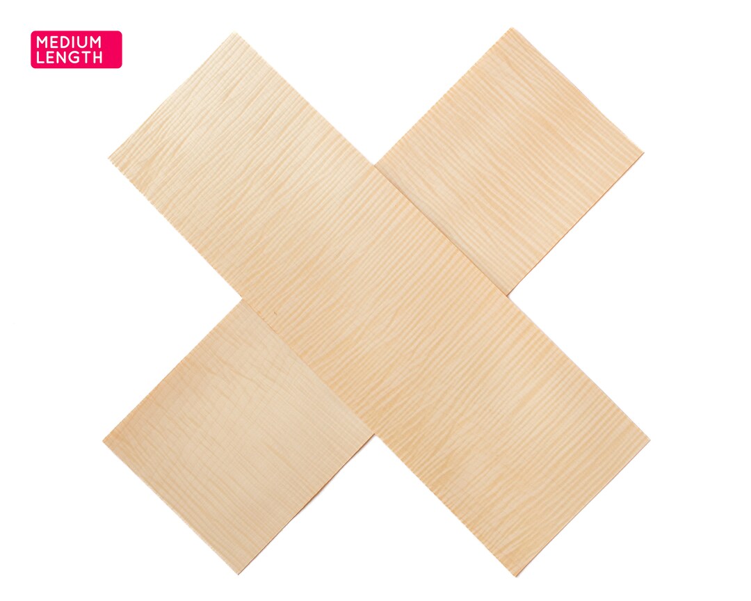 Fiddleback Sycamore Maple Wood Veneer Sheets, 56x17cm, 2 Sheets, Grade ...