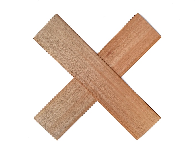 Okoumé Wood Veneer Sheets, 56x12cm, 2 Sheets, Grade AA CN1OKO2X2 / Wood ...