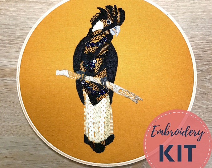 Yellow-tailed Black Cockatoo Embroidery Kit – DIY Hoop Art - Etsy