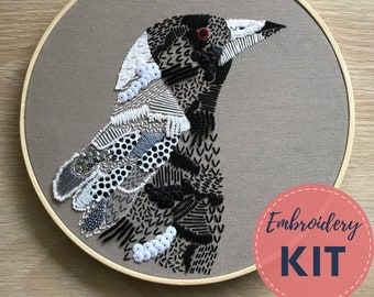 Magpie Embroidery | Etsy