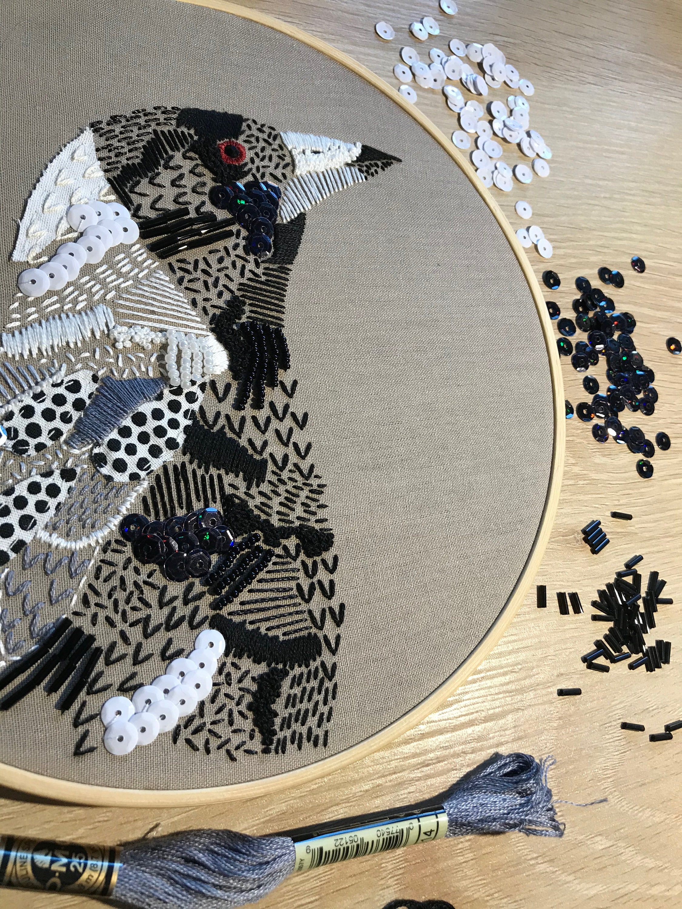 Australian Magpie Embroidery Pattern PDF Pattern Handmade | Etsy