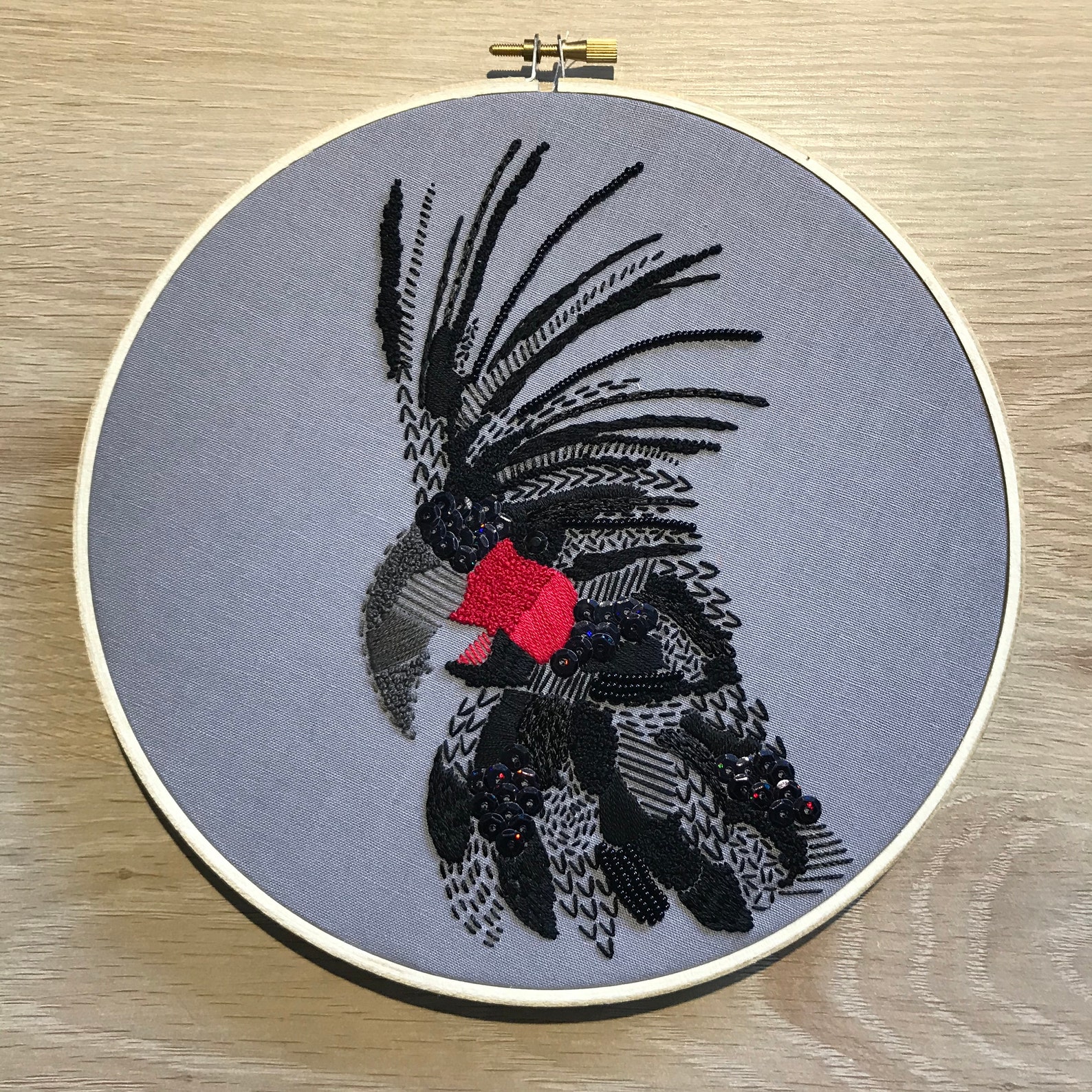 PDF Pattern Palm Cockatoo, Modern Embroidery Art, Handmade, Download ...