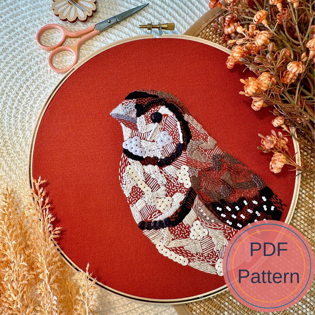 Double Barred Finch Embroiderypattern, Digital Downloadable Pattern ...