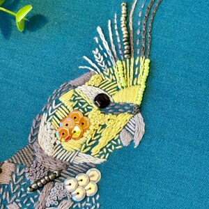 Cockatiel Digital Downloadable Pattern, Modern Embroidery Art, Handmade ...
