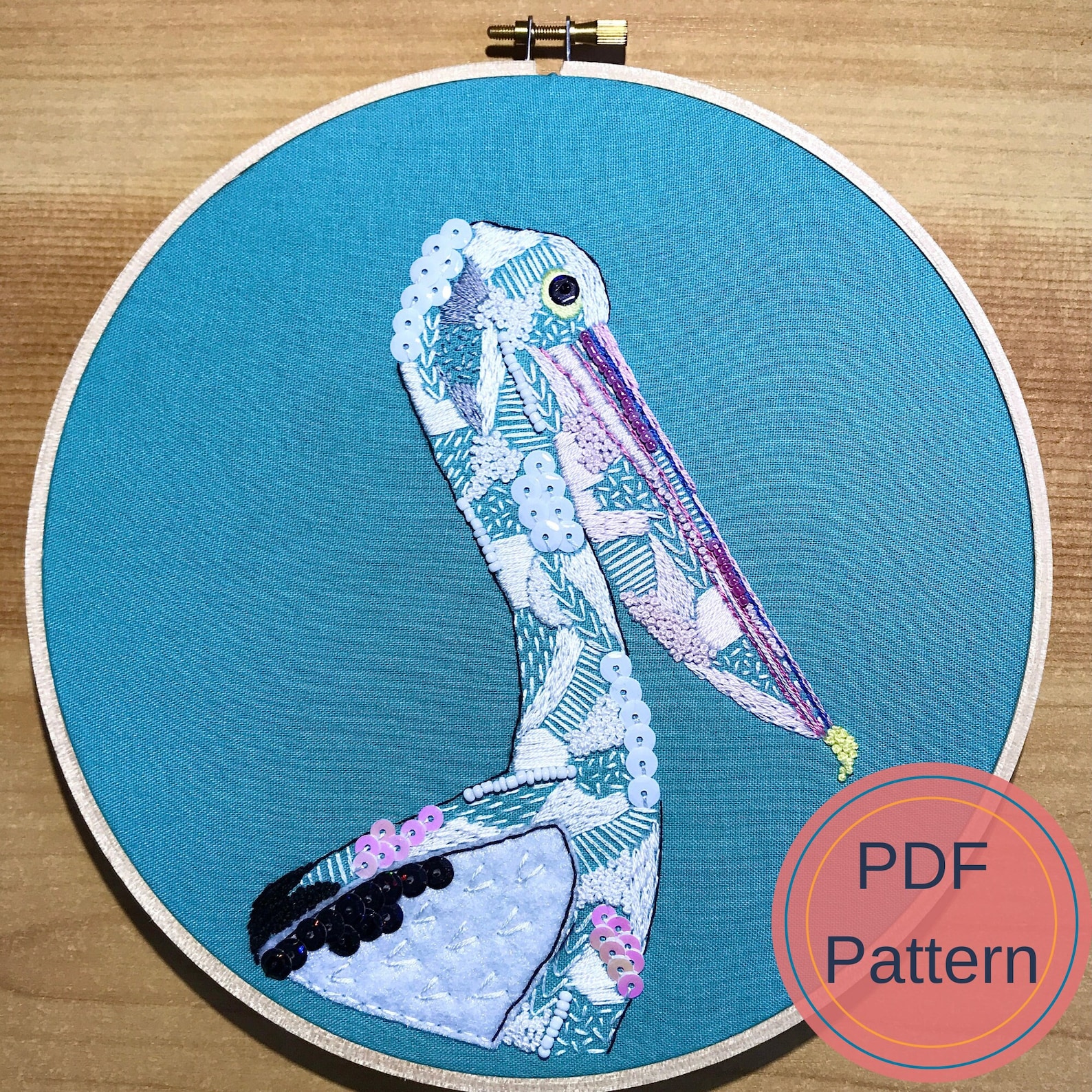 Pelican PDF Pattern Digital Download Hand Embroidery - Etsy
