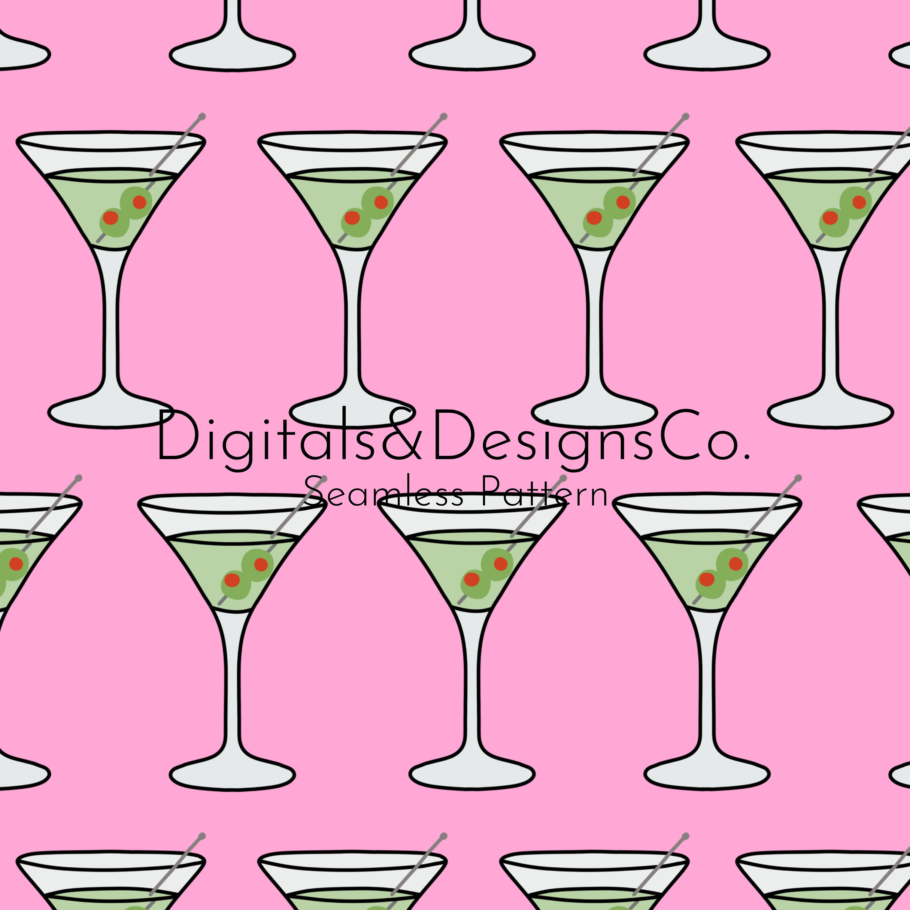 Seamless Martini Digital Pattern | Continuous Repeat Pattern | Classy ...