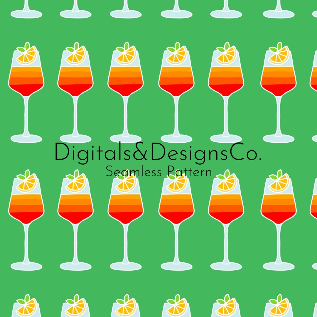 Seamless Aperol Digital Print, Trendy Aperol Spritz Design, Aperol ...