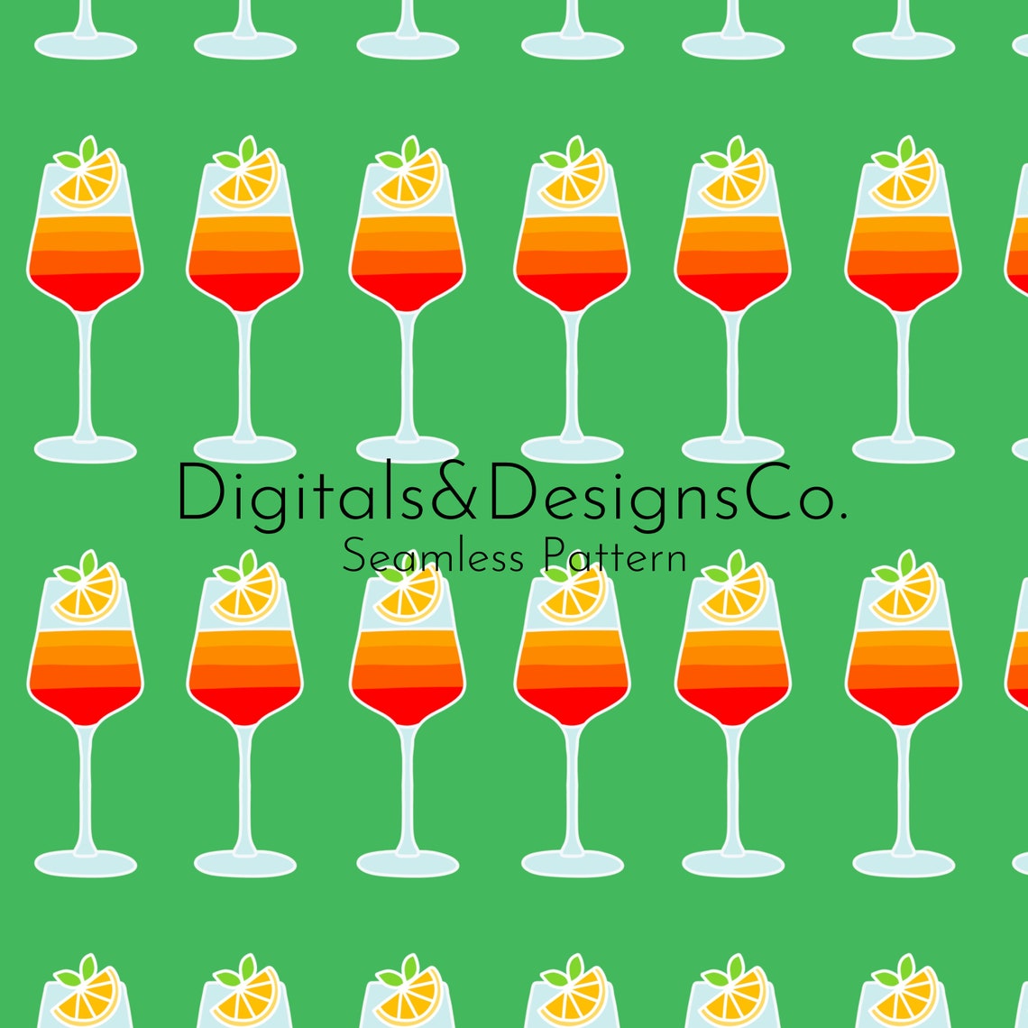 Seamless Aperol Digital Print, Trendy Aperol Spritz Design, Aperol ...