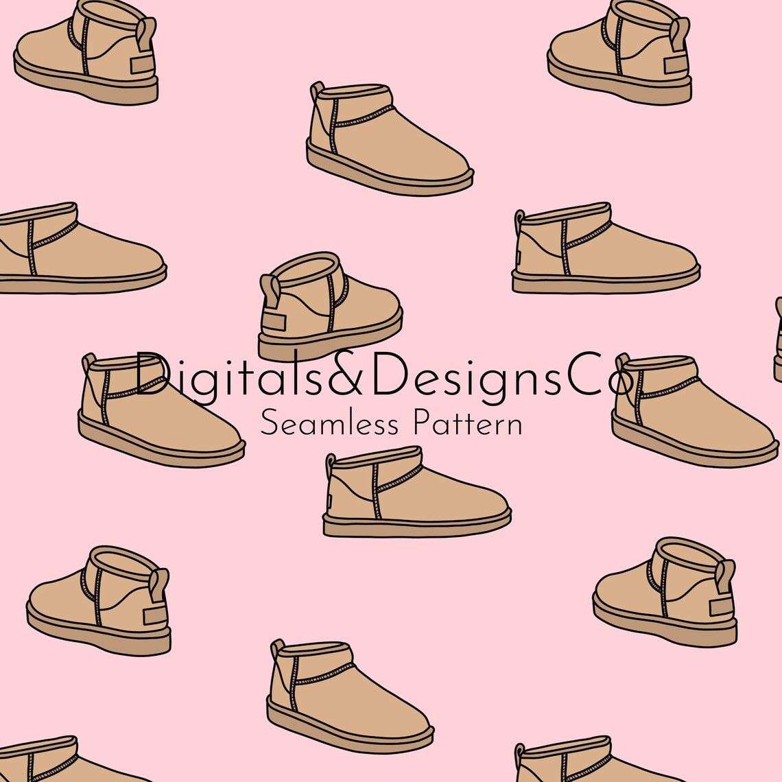 Seamless Digital Print, Cute and Preppy UGG Boots, Fall Pattern, Ultra ...