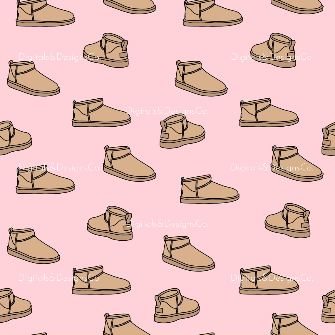 Seamless Digital Print, Cute and Preppy UGG Boots, Fall Pattern, Ultra ...