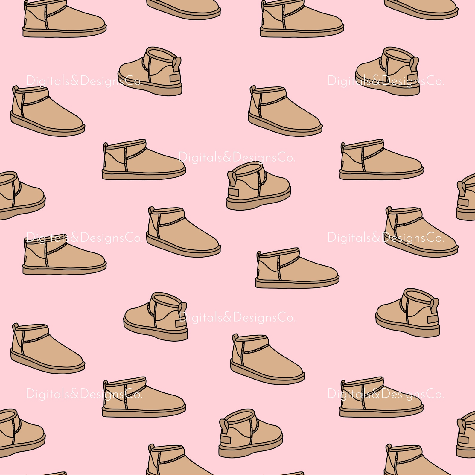 Seamless Digital Print, Cute and Preppy UGG Boots, Fall Pattern, Ultra ...