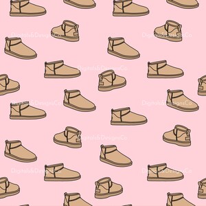 Seamless Digital Print, Cute and Preppy UGG Boots, Fall Pattern, Ultra ...