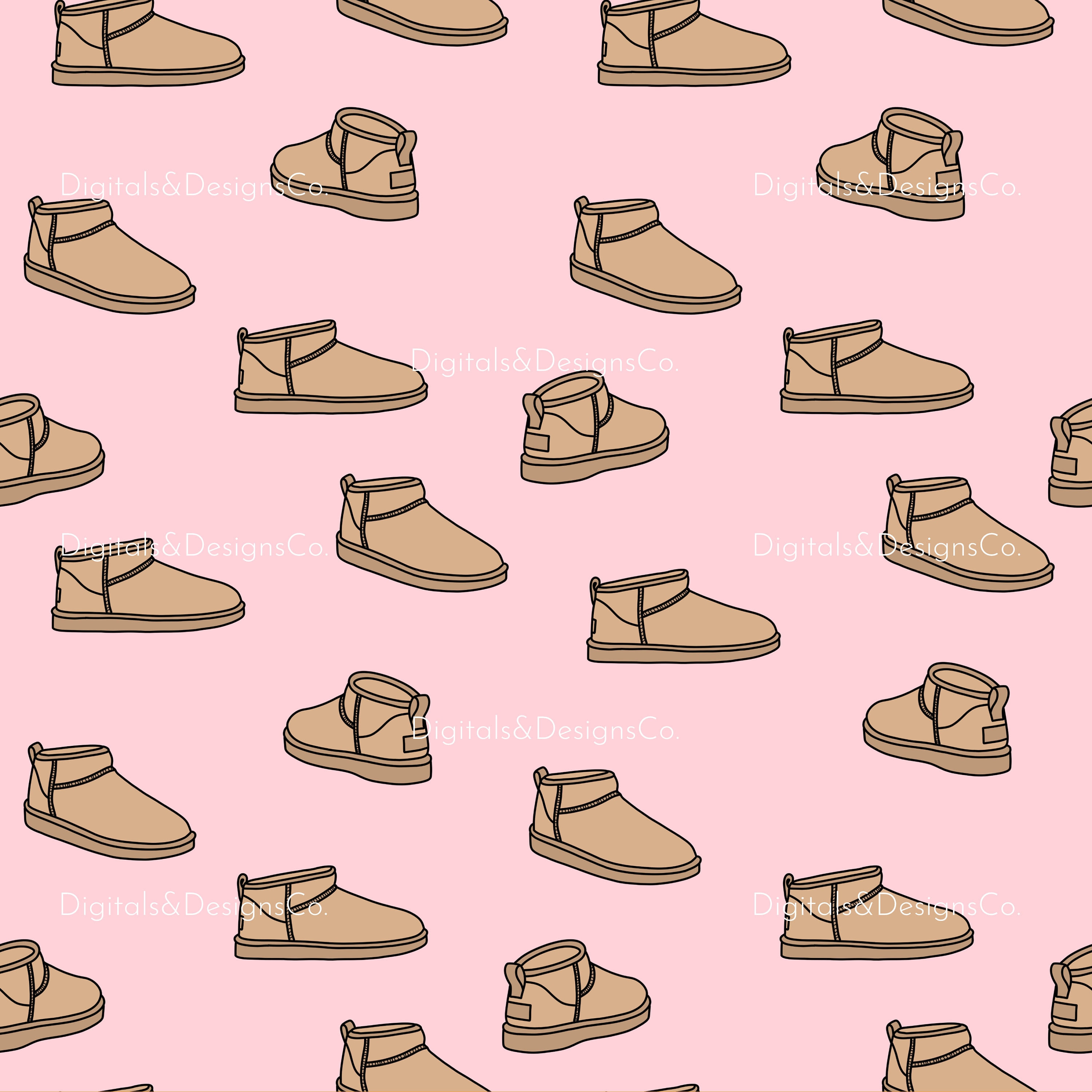 Seamless Digital Print, Cute and Preppy UGG Boots, Fall Pattern, Ultra ...