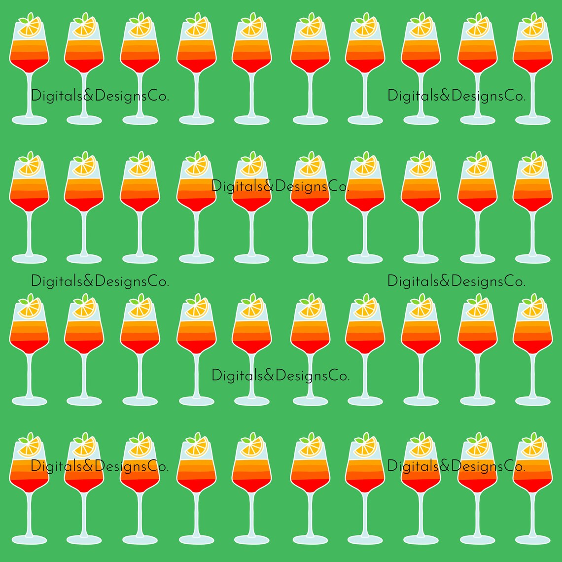 Seamless Aperol Digital Print, Trendy Aperol Spritz Design, Aperol ...