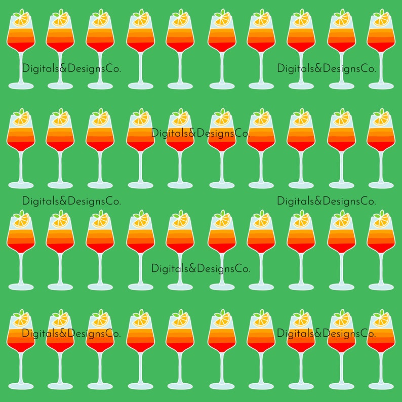 Seamless Aperol Digital Print, Trendy Aperol Spritz Design, Aperol ...