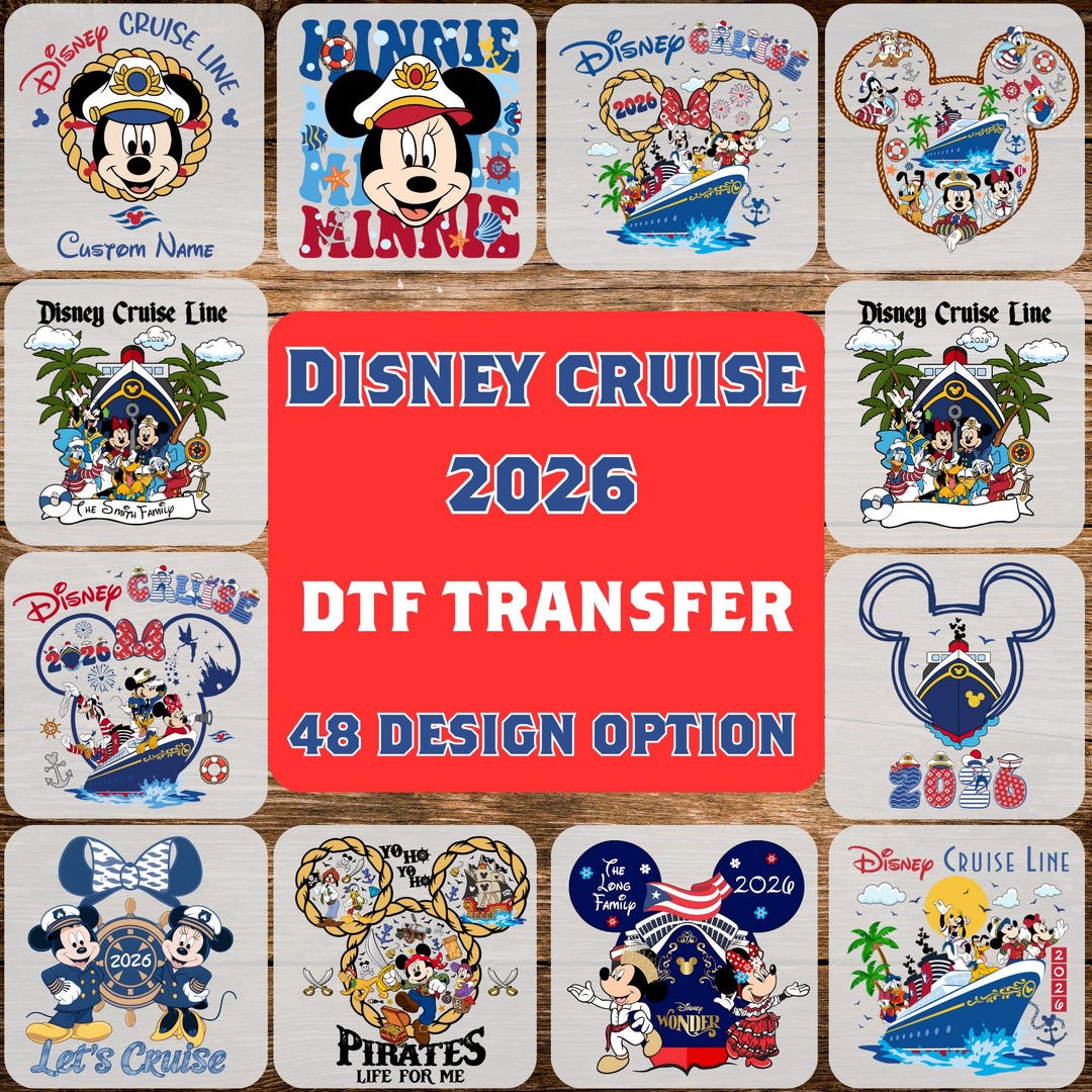 2026 Disney Cruise DTF Transfer, Mickey Minnie Family Trip Iron On, 48 ...
