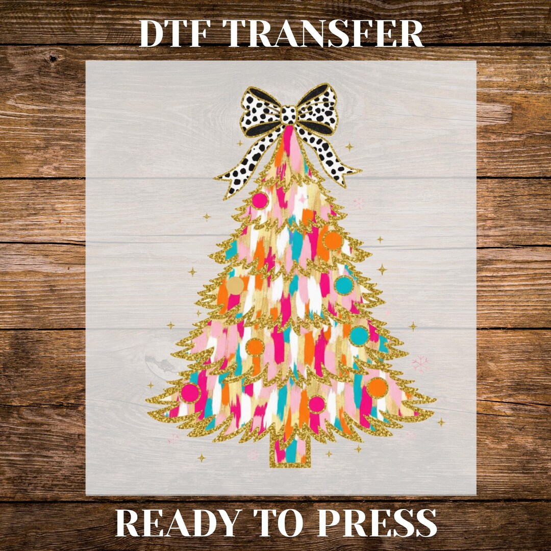 Whimsical Brushstroke Christmas Tree Ready to Press DTF, Coquette ...