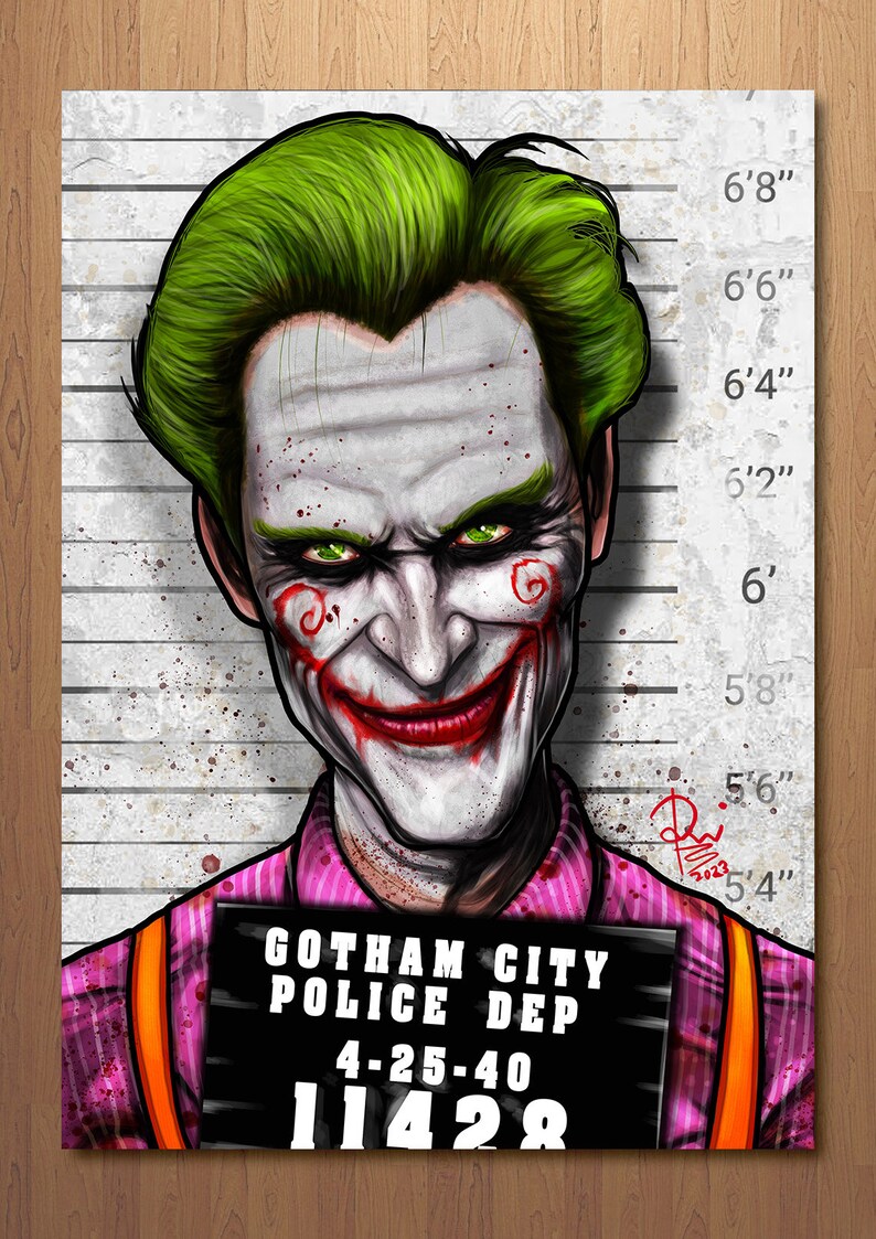 Joker Mugshot A3 Art Print - Etsy