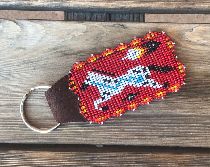 Native American Beaded Keychain Beaded Keyring Beaded Horse Design - Etsy