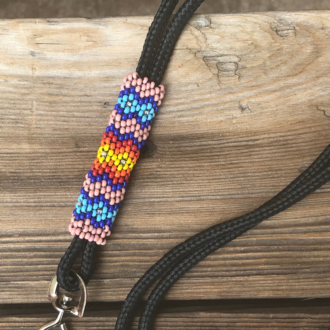 Native American Beaded Lanyard Beaded I.D. Badge Holder Beaded - Etsy