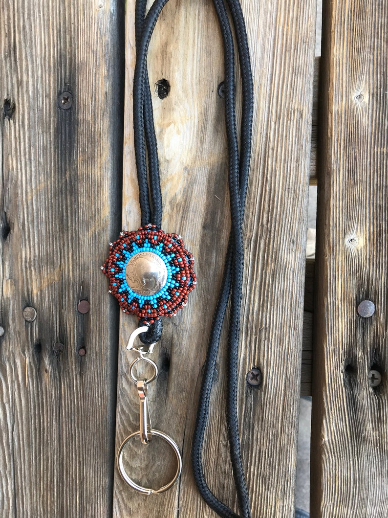 Native American Beaded Lanyard Beaded I.D. Badge Holder Beaded | Etsy