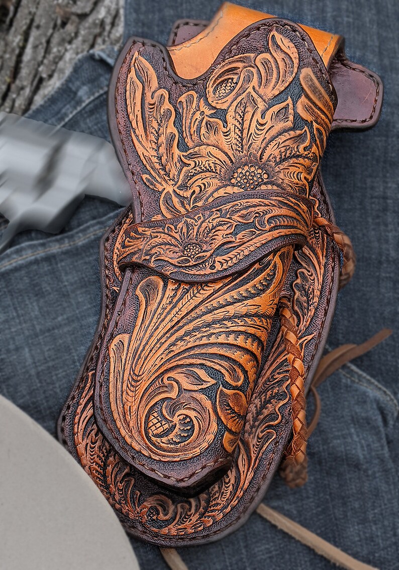 Holster Colt Python Tooled Leather Sheridan Floral - Etsy