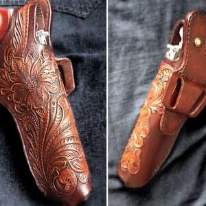 Tooled Colt Python Holster Thumb Snap Zombie Killer Sheridan - Etsy