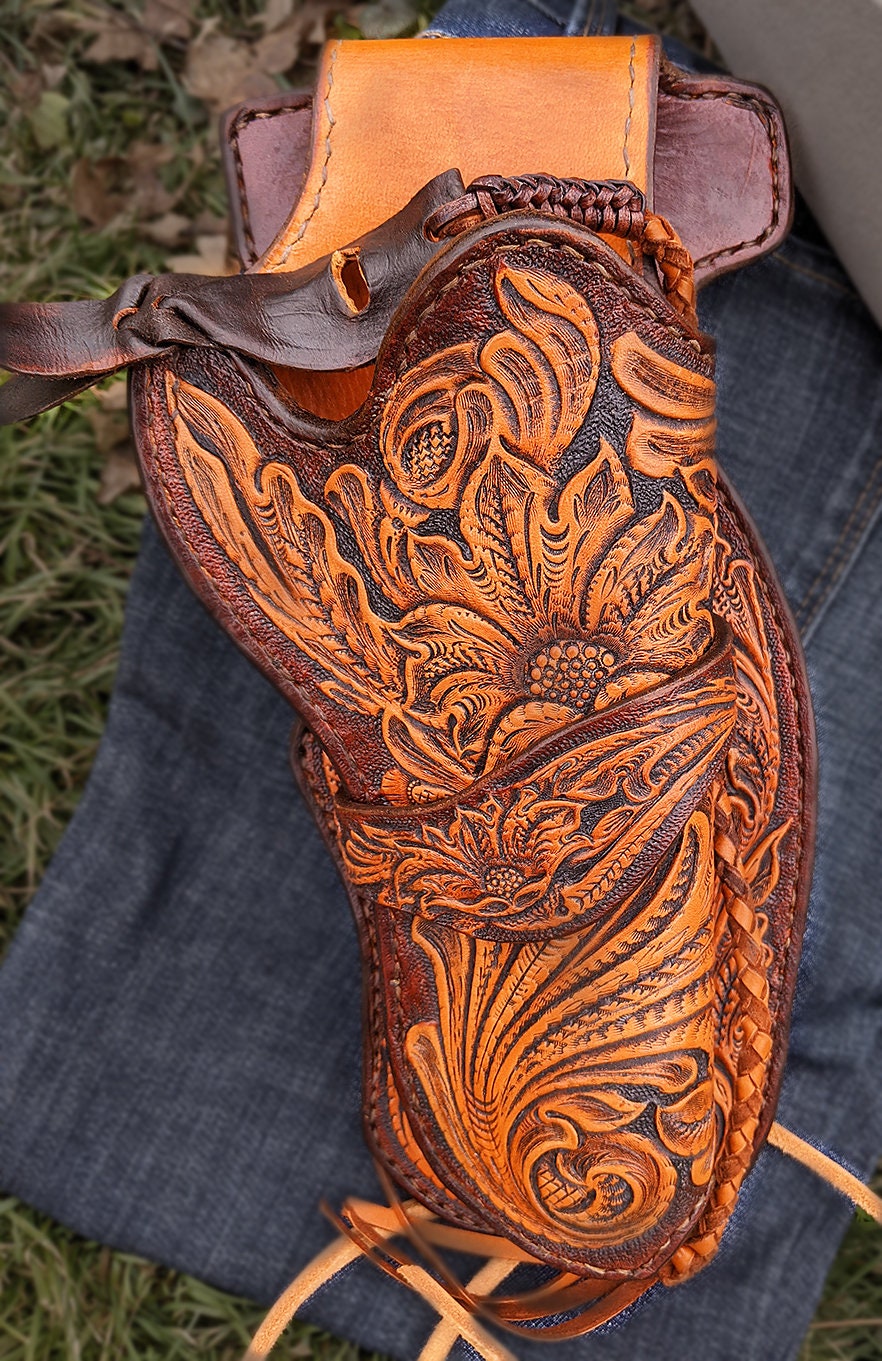 Holster Colt Python Tooled Leather Sheridan Floral - Etsy