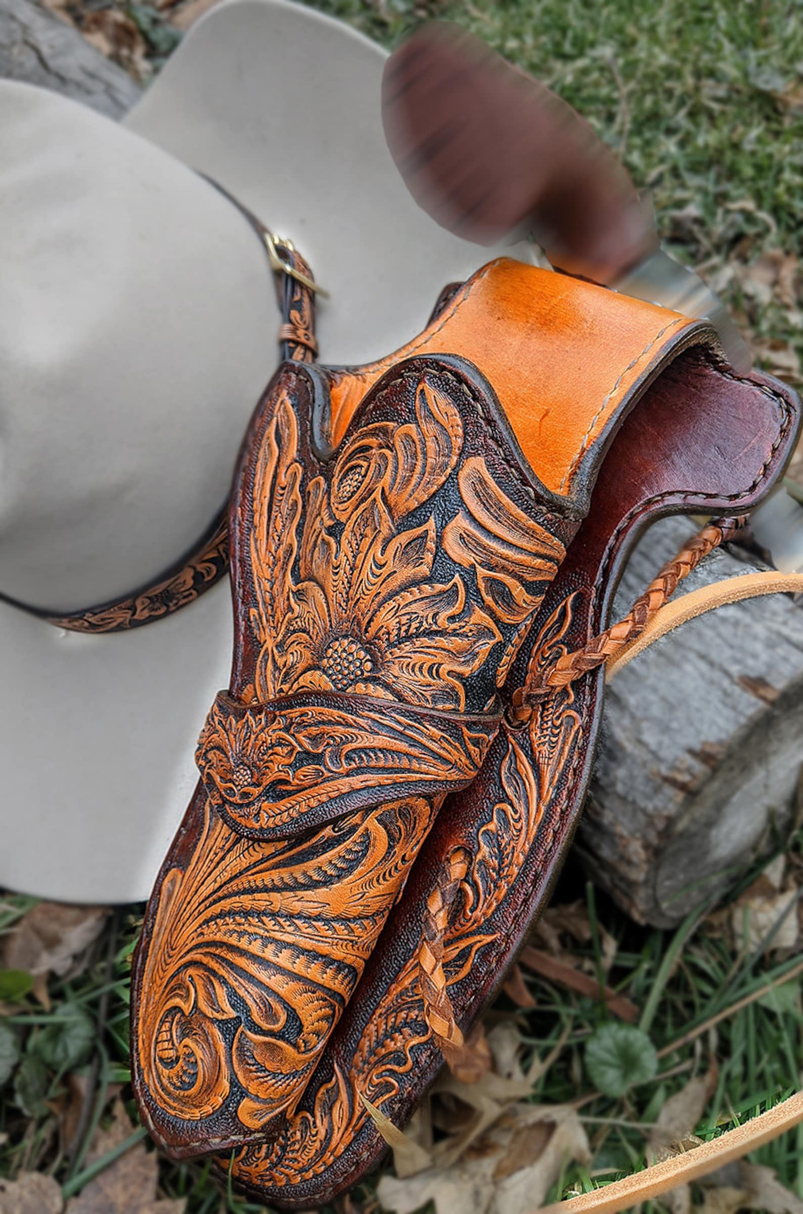 Holster Colt Python Tooled Leather Sheridan Floral - Etsy