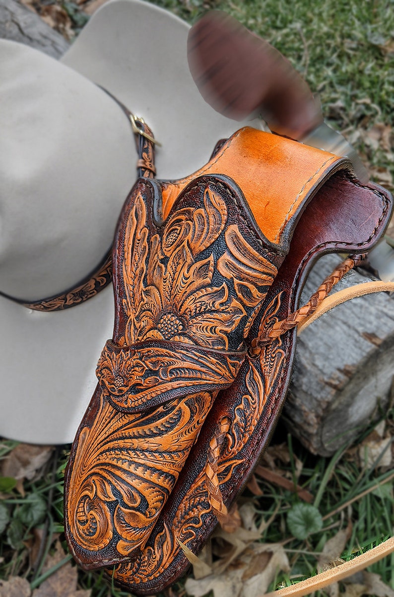 Holster Colt Python Tooled Leather Sheridan Floral - Etsy