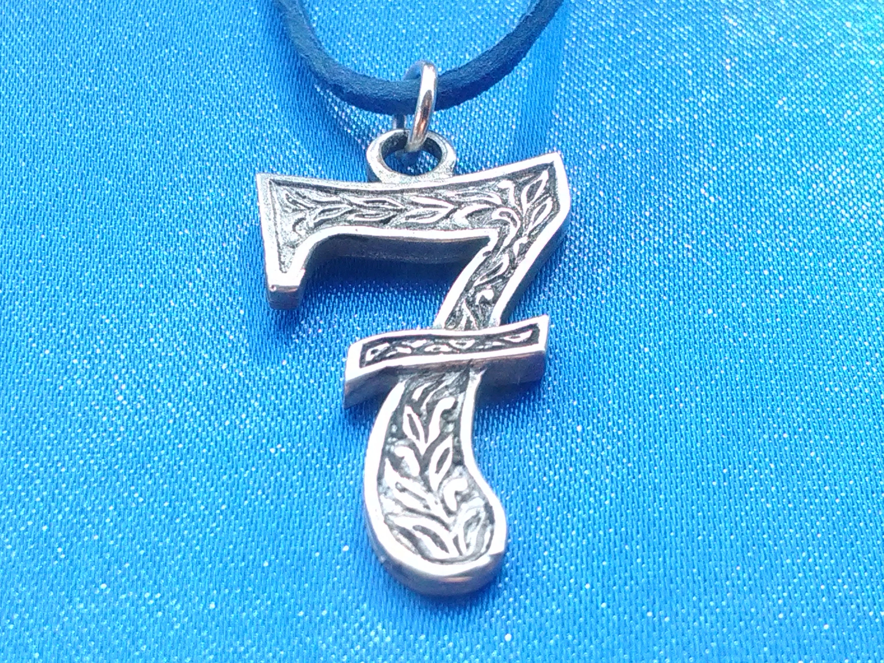 Sterling Silver Number 7 Pendant Necklace Number Seven Charm | Etsy