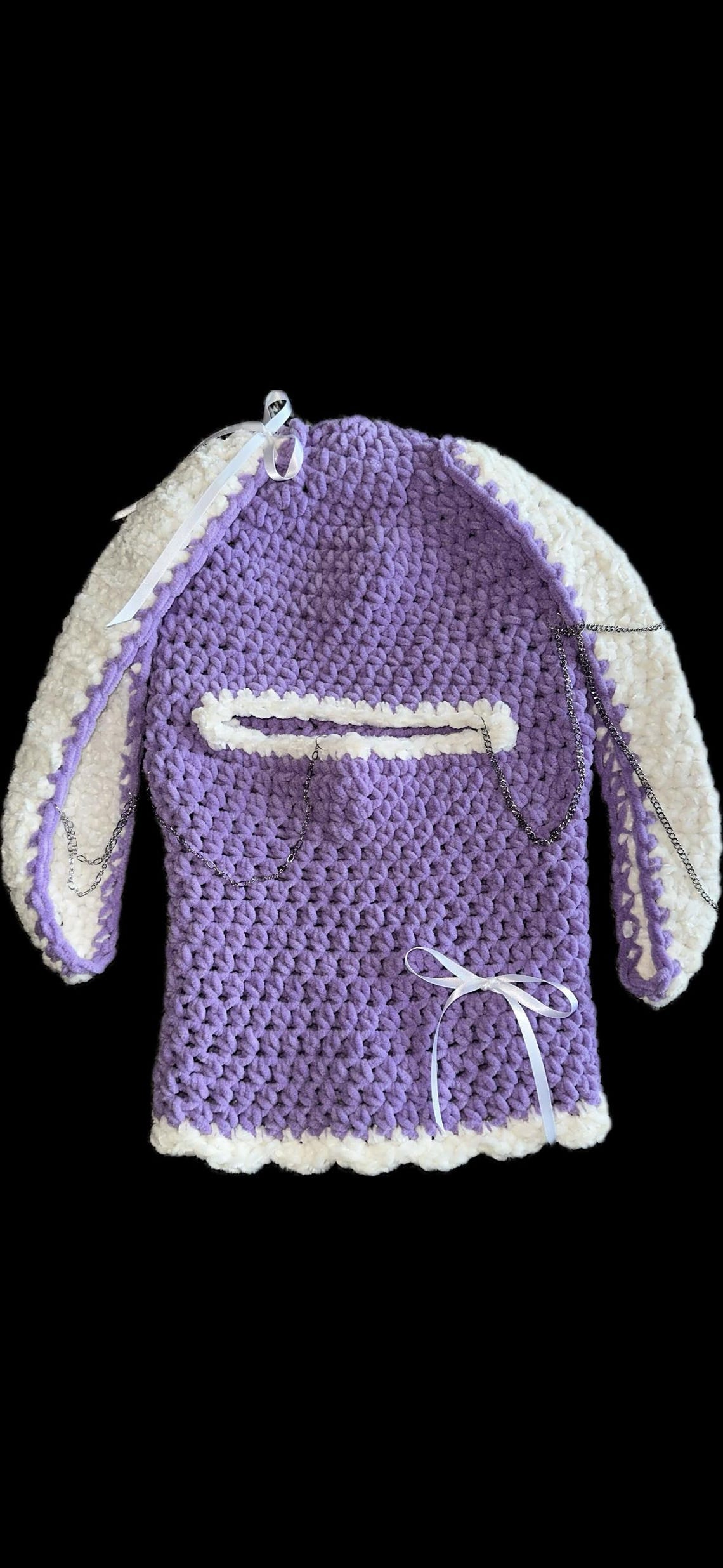 Bunny Balaclava, Alt Festival Rave Pierced Ski Hood, Easy Crochet ...