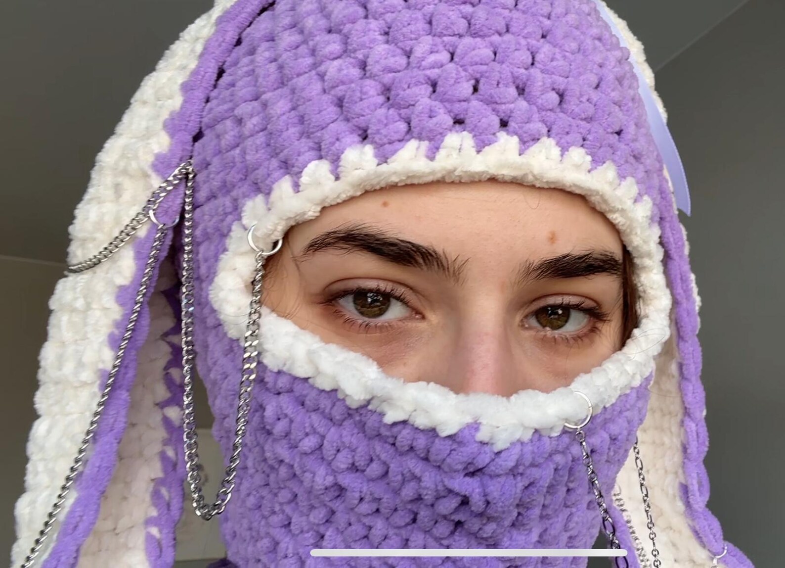 Bunny Balaclava, Alt Festival Rave Pierced Ski Hood, Easy Crochet ...