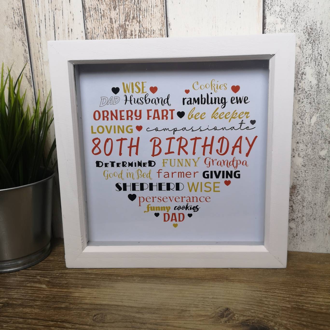 Word Cloud Birthday Frame - Etsy